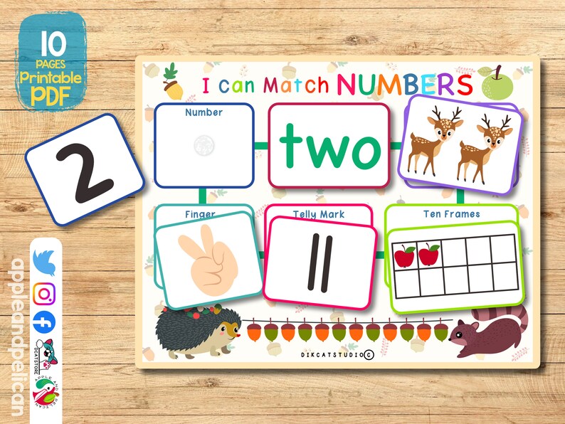 Printable Numbers 1-10 Matching Activity, Counting Activity Worksheets ...