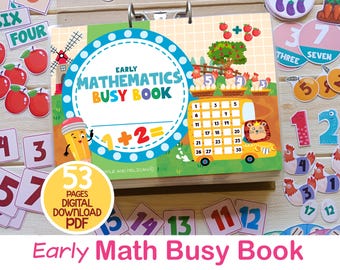 Maths Busy Book Printable Bundle, Math Activity Workbook, Preschool ...
