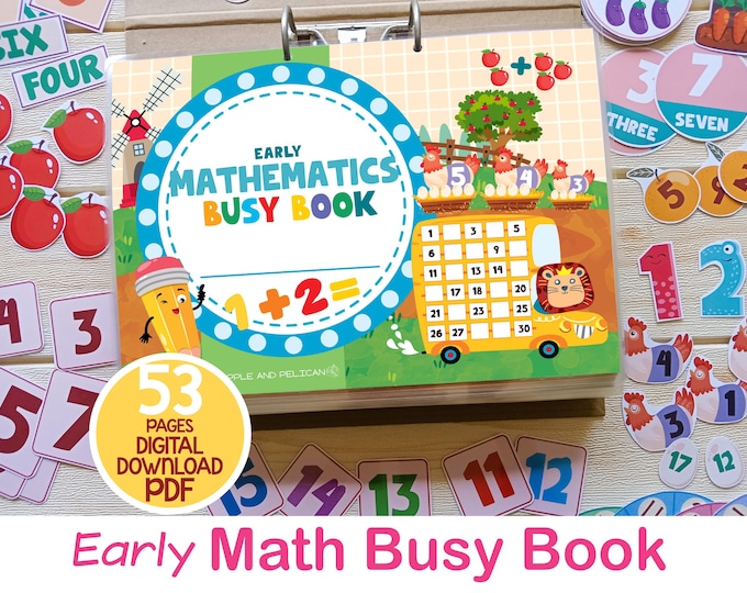 Maths Busy Book Printable Toddler Activities Preschool Curriculum ...