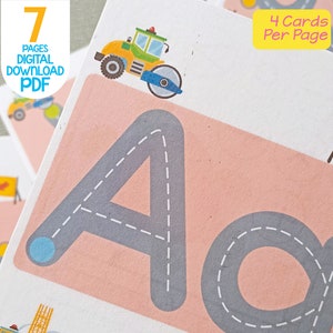 Alphabet Trace Cards, Printable Alphabet Flashcards, Preschool ...