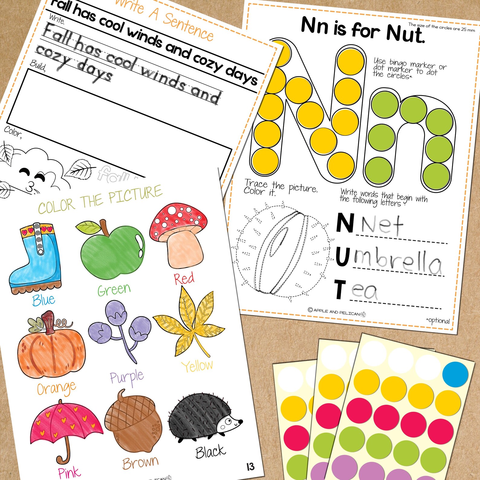 Fall Preschool Kindergarten Activity Packet, Fall Kid Activity ...