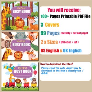 Toddler Busy Book, Toddler Learning Binder, Printable Quiet Book for ...