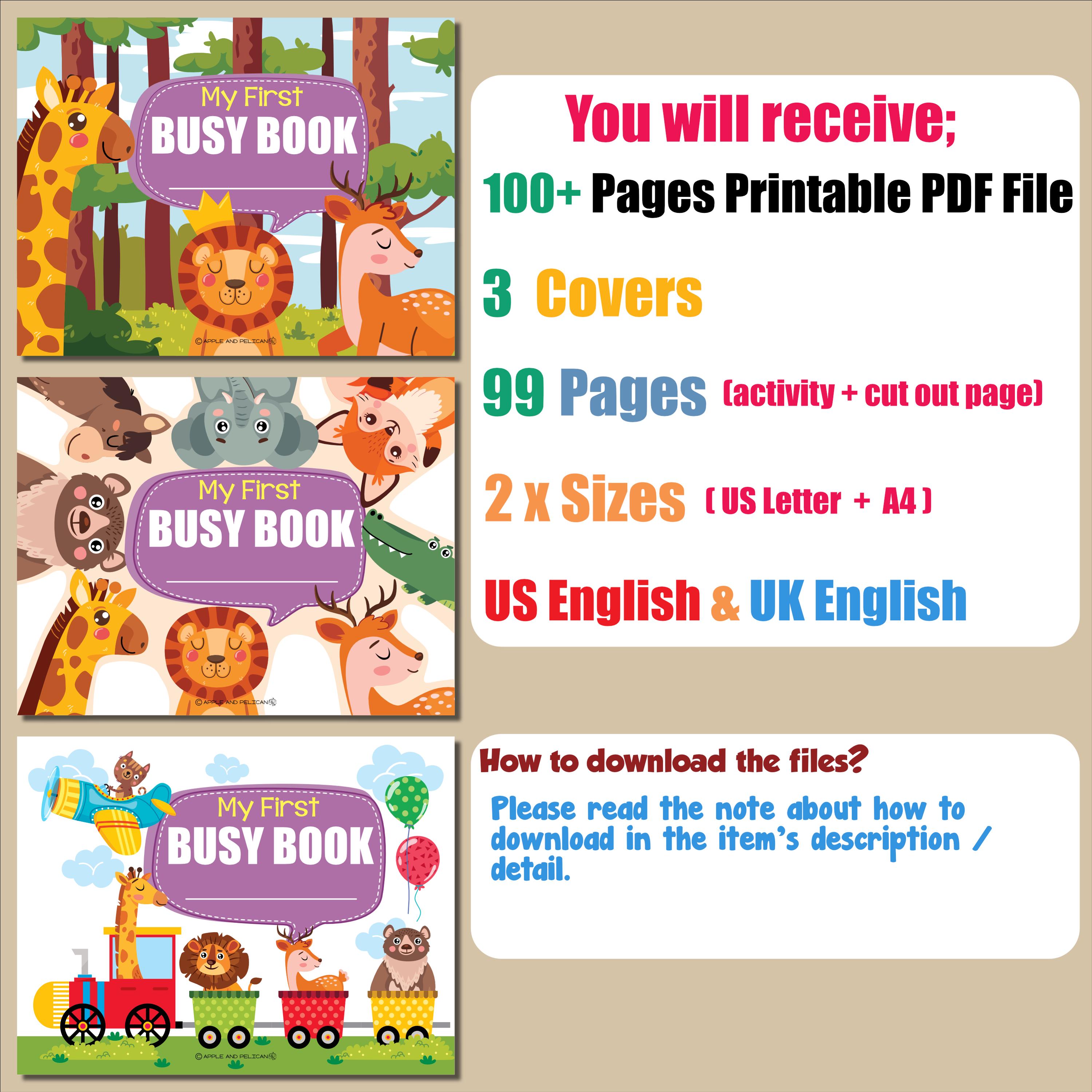 Toddler Busy Book, Toddler Learning Binder, Printable Quiet Book for ...