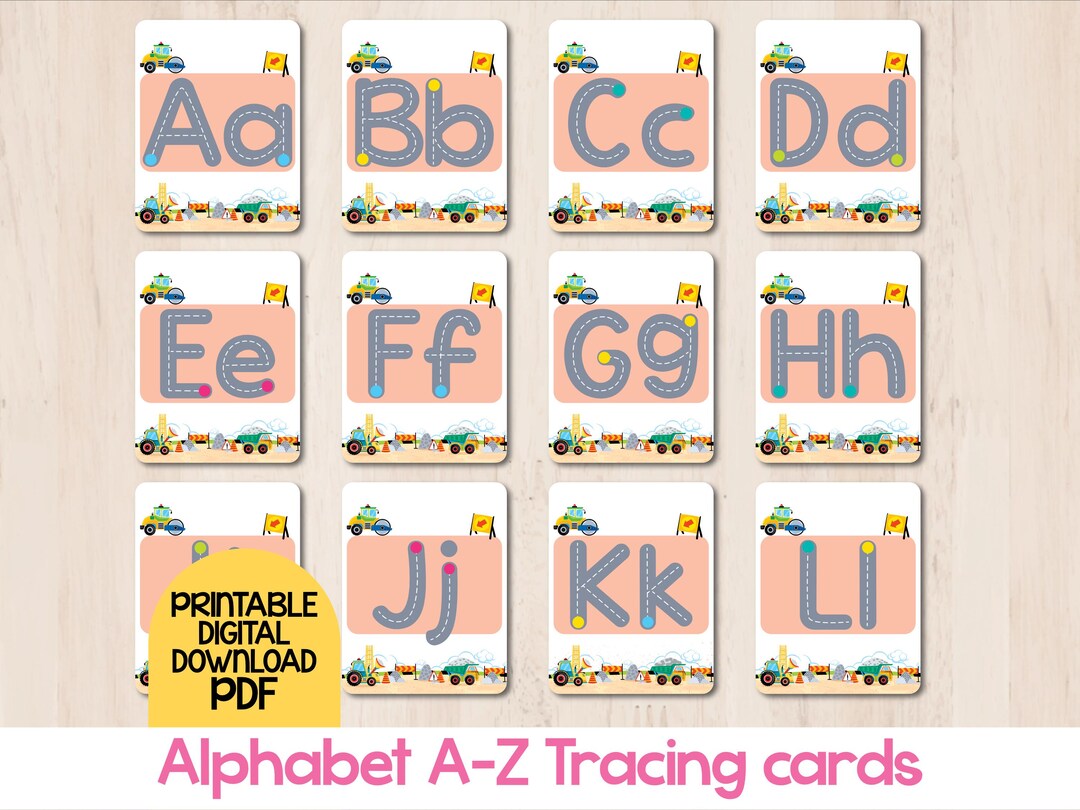 Alphabet Trace Activity, Printable Alphabet Flashcards, Preschool ...