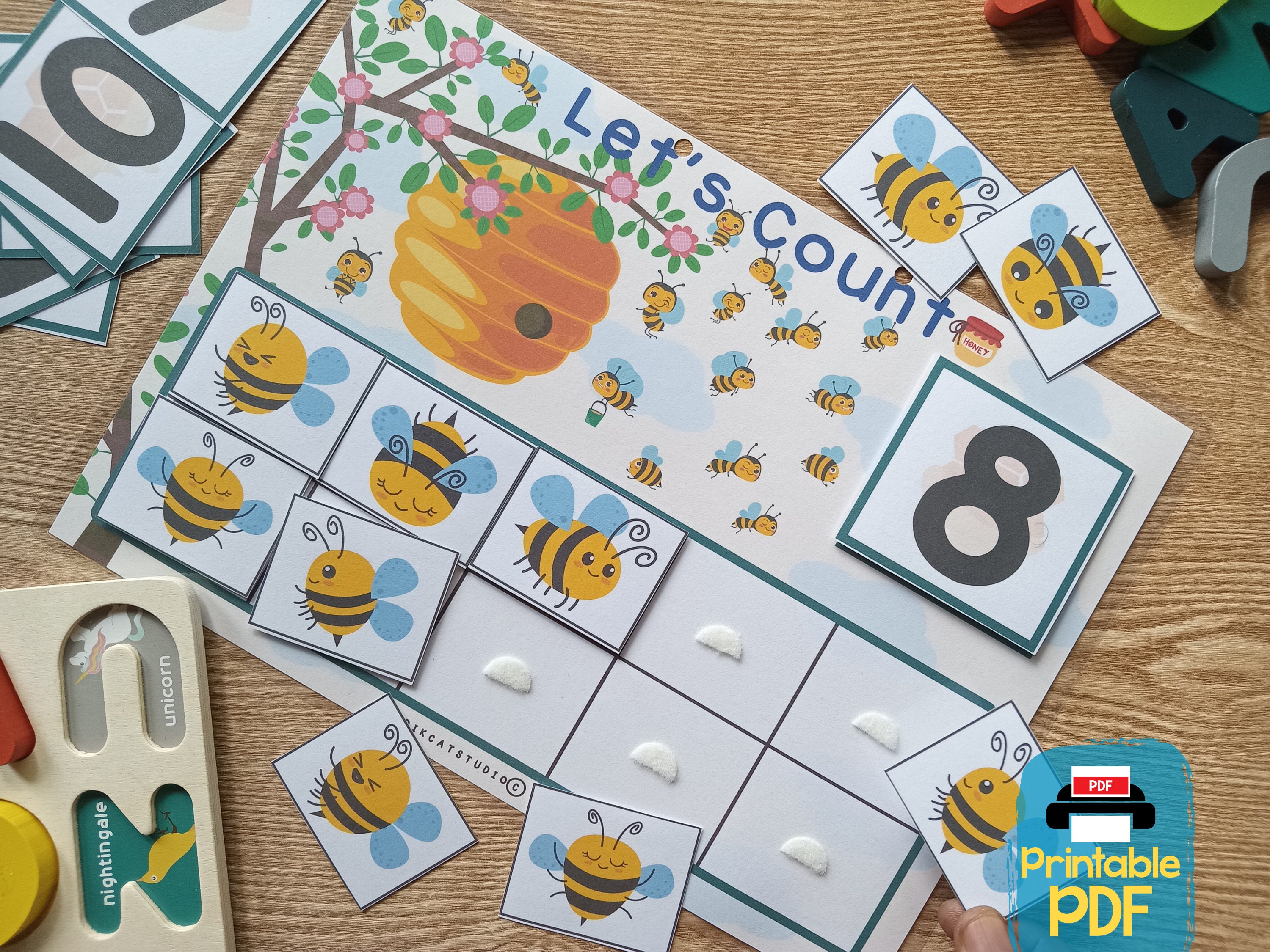 Toddler Count and Match Numbers 1 to 10 Activity Worksheet, Math ...