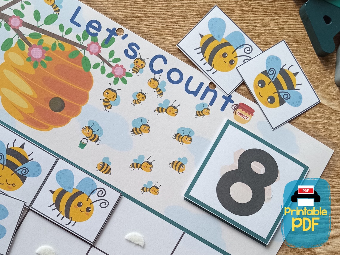 Toddler Count and Match Numbers 1 to 10 Activity Worksheet, Math ...