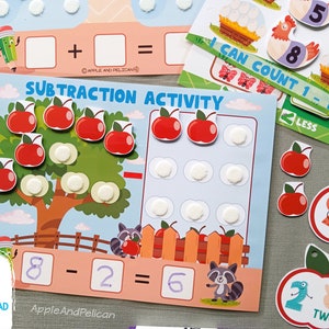 Toddler Math Worksheet, Printable Preschool Addition Activity, Learning ...