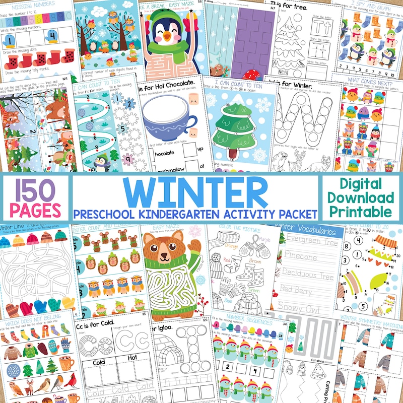 Winter Workbook Bundle - Etsy