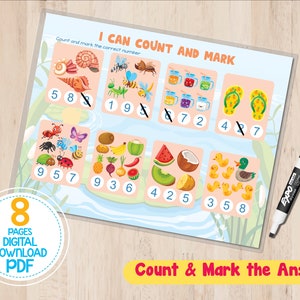 Counting Practice Activity, Printable Number Matching Activity for ...