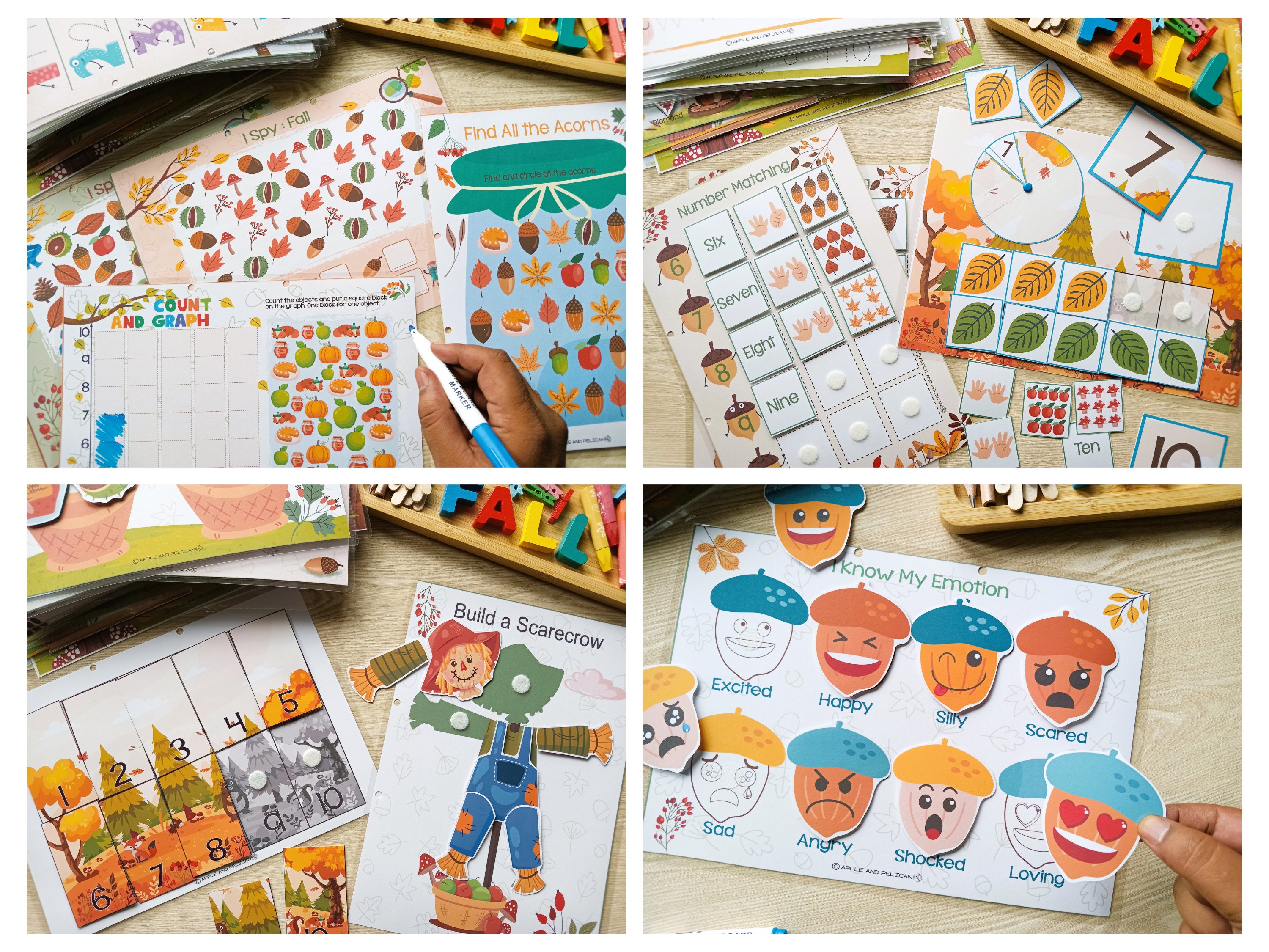 Fall Busy Book Printable, Autumn Busy Binder, Toddler Learning Binder ...