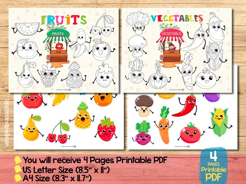 Fruits and Vegetables Sorting Activity Toddler Matching Game - Etsy