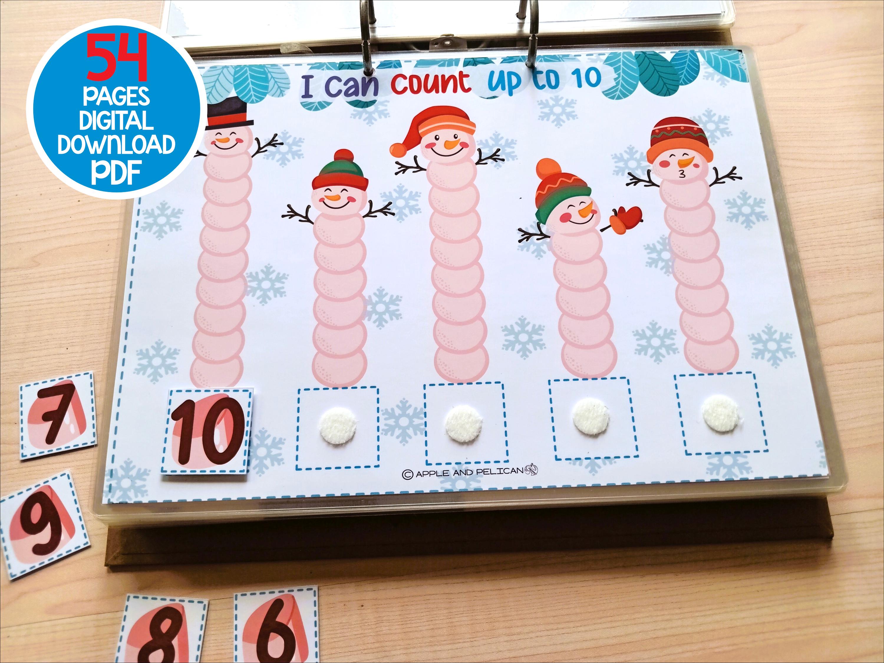 Winter Busy Book Printable, Preschool Learning Binder, Toddler Kids ...