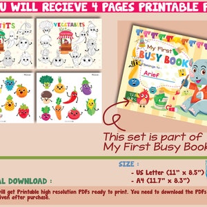 Fruits and Vegetables Sorting Activity Toddler Matching Game Busy Book ...