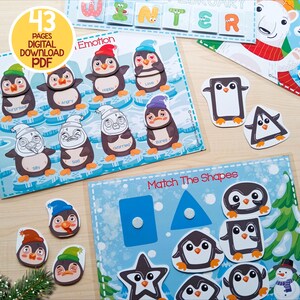 Winter Busy Book Printable, Preschool Learning Binder, Winter Kids ...