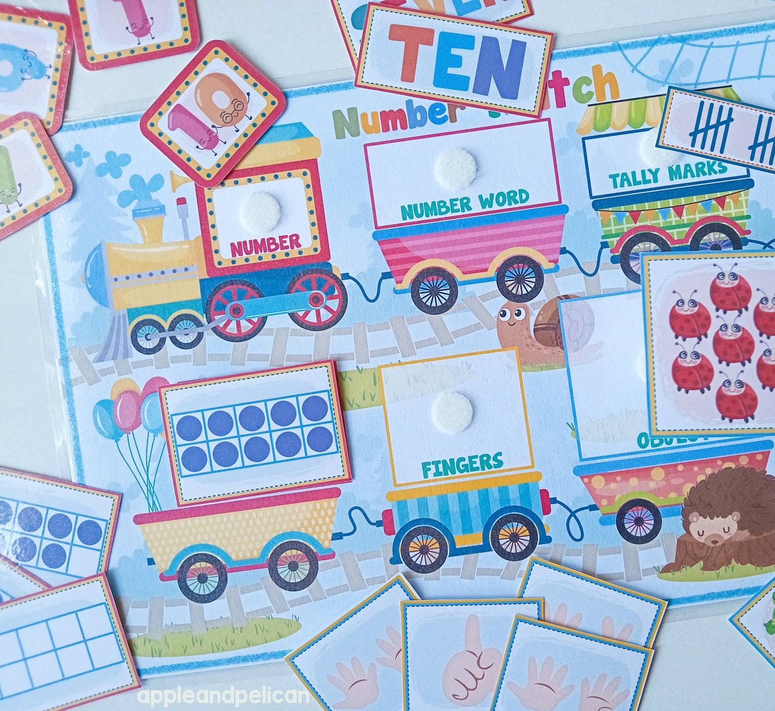 Numbers 1 to 10 Matching Activity for Toddler Counting - Etsy