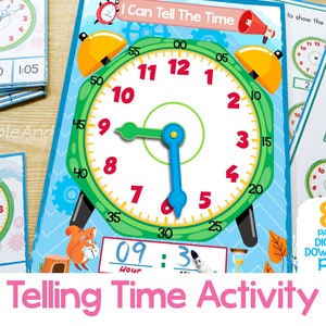 Learn to Tell Time Printable Educational Clock, Kids Printable Clock ...