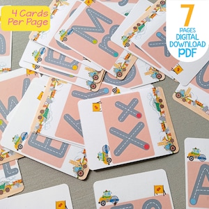 Alphabet Trace Cards, Printable Alphabet Flashcards, Preschool ...