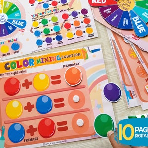 Color Mixing Activity for Toddler, Printable Primary and Secondary ...