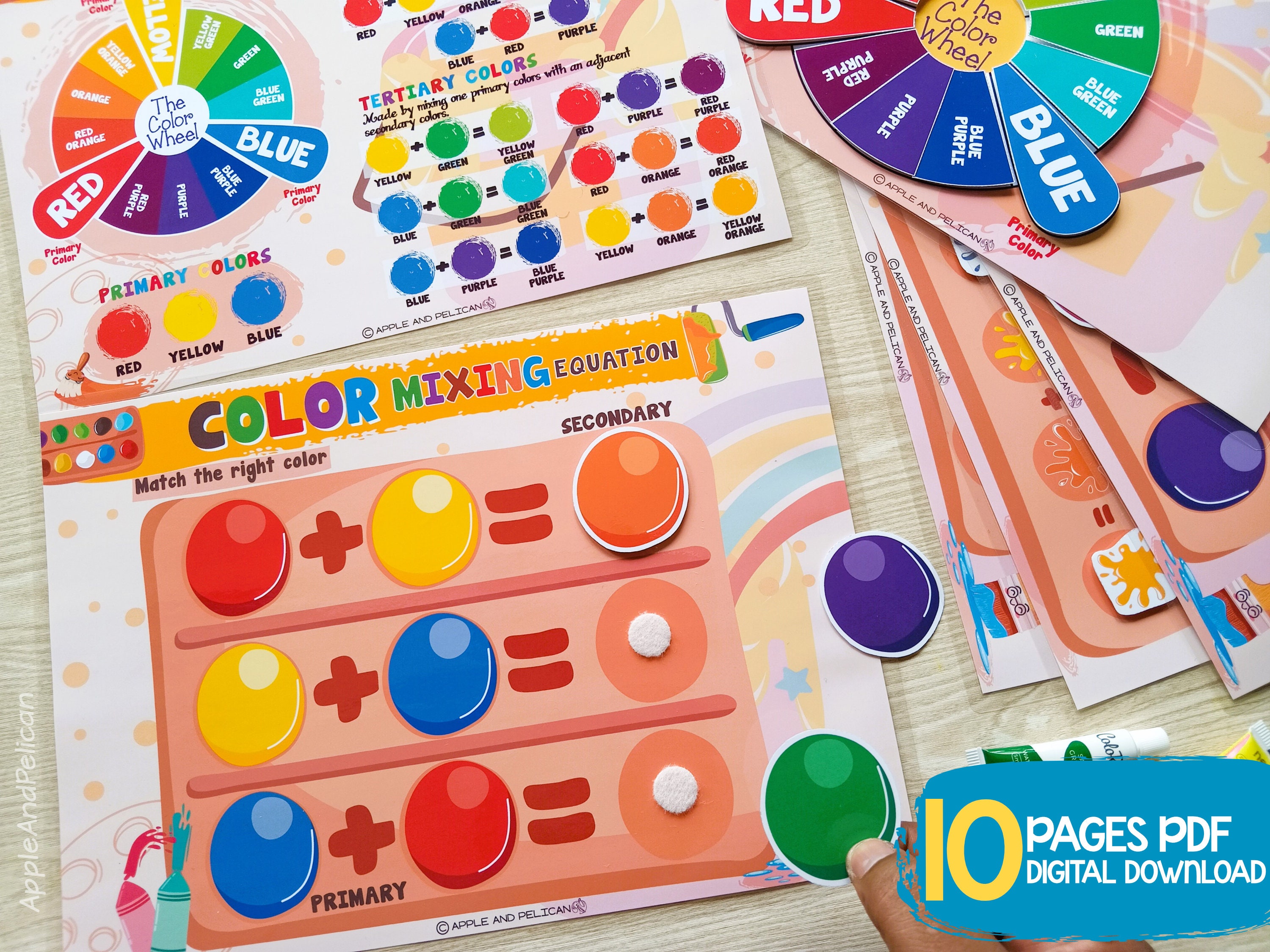 Color Mixing Activity for Toddler, Printable Primary and Secondary ...