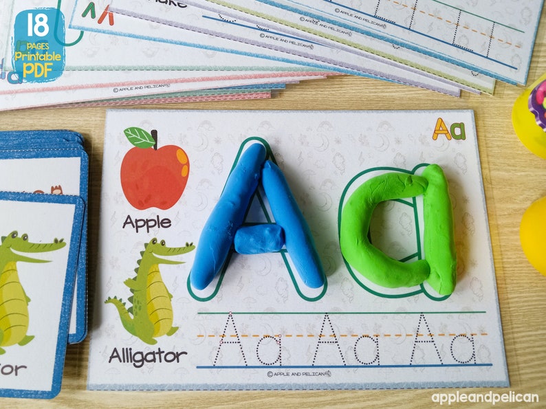 Alphabet Playdough Mats Printable Preschool Play Doh Activity, Pre-k ...