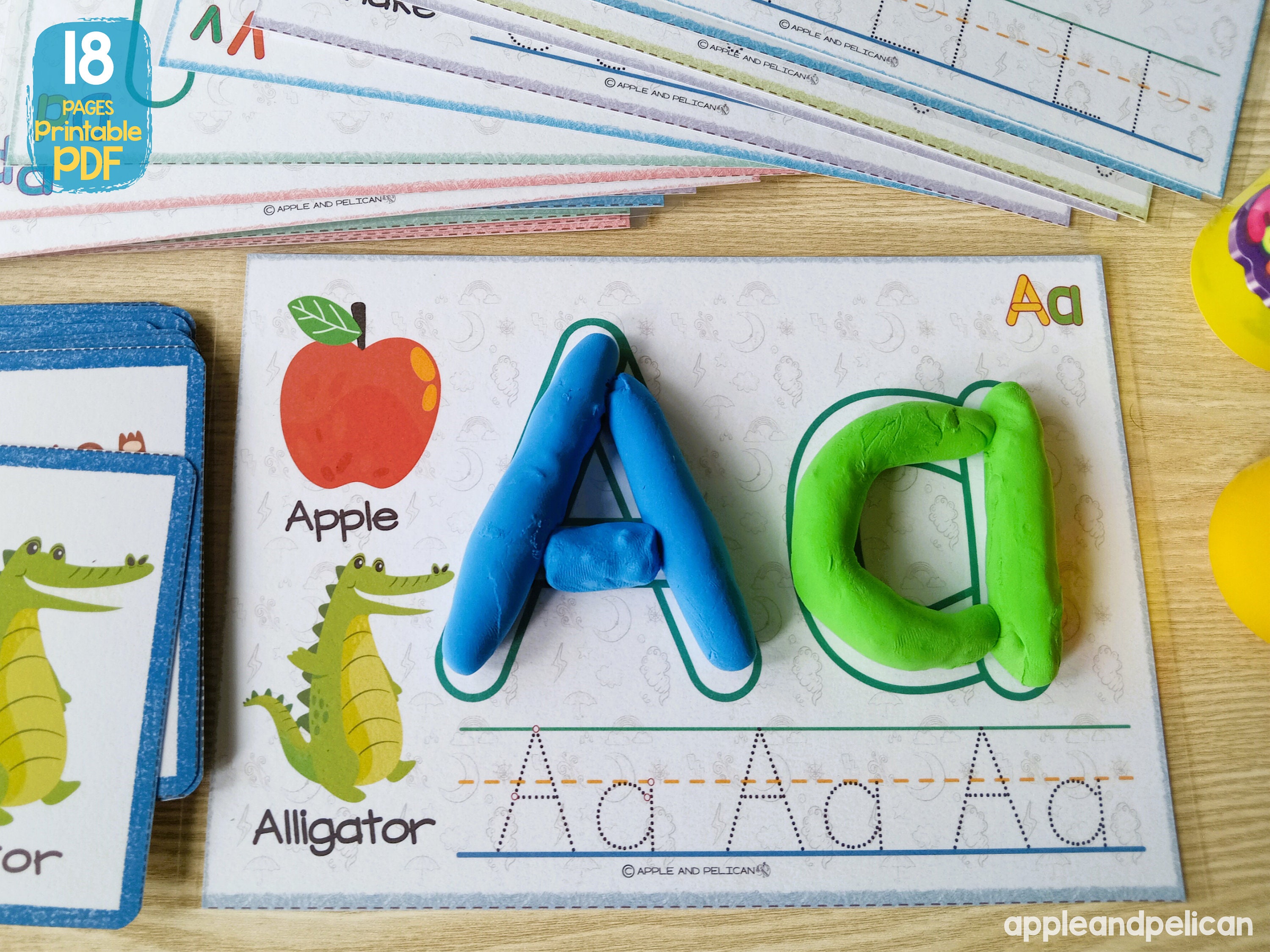 Alphabet Playdough Mats Printable Preschool Play Doh Activity, Pre-k ...