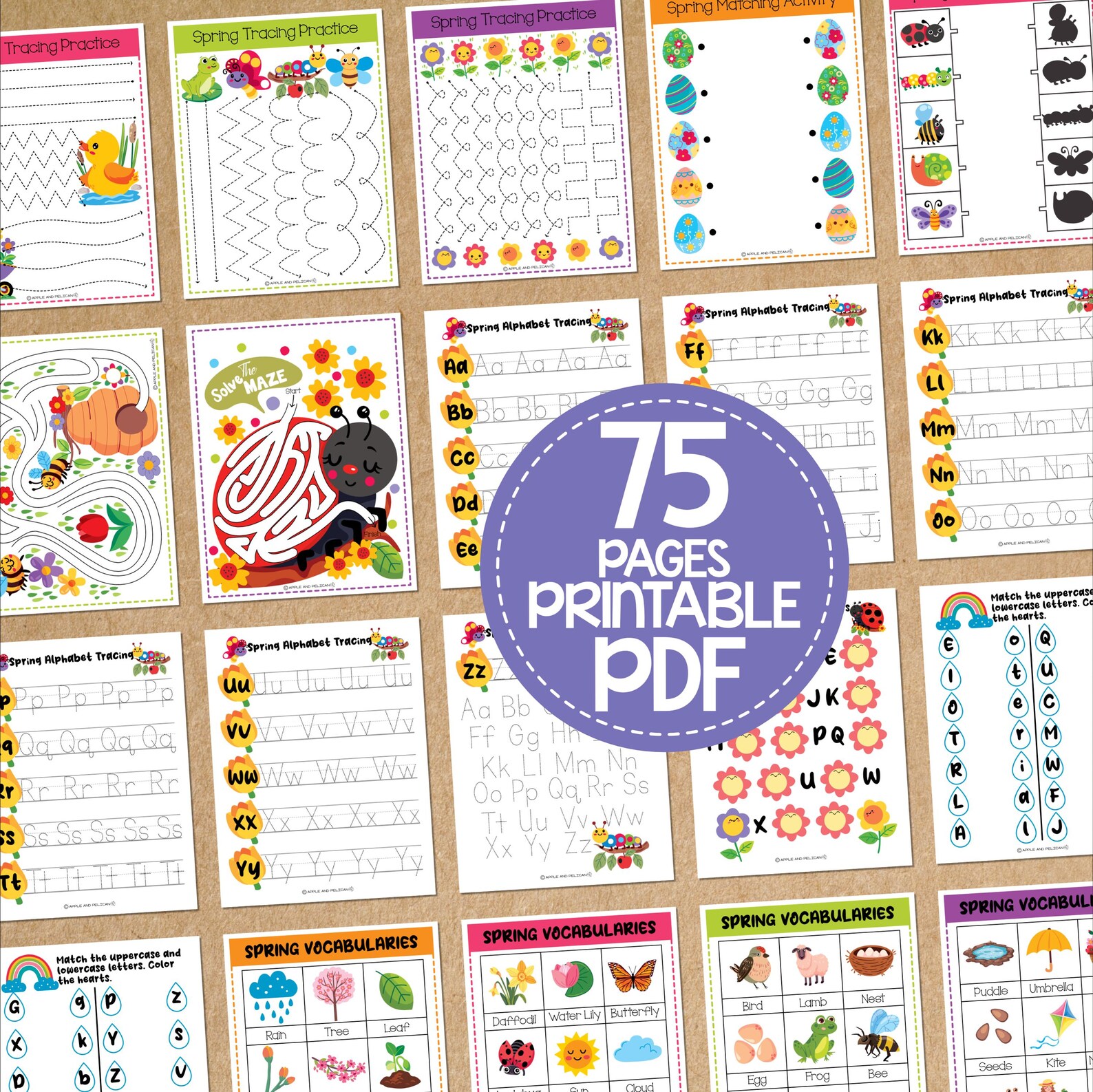 Spring Printable Kid Activity Preschool Packet, Kindergarten Homeschool ...