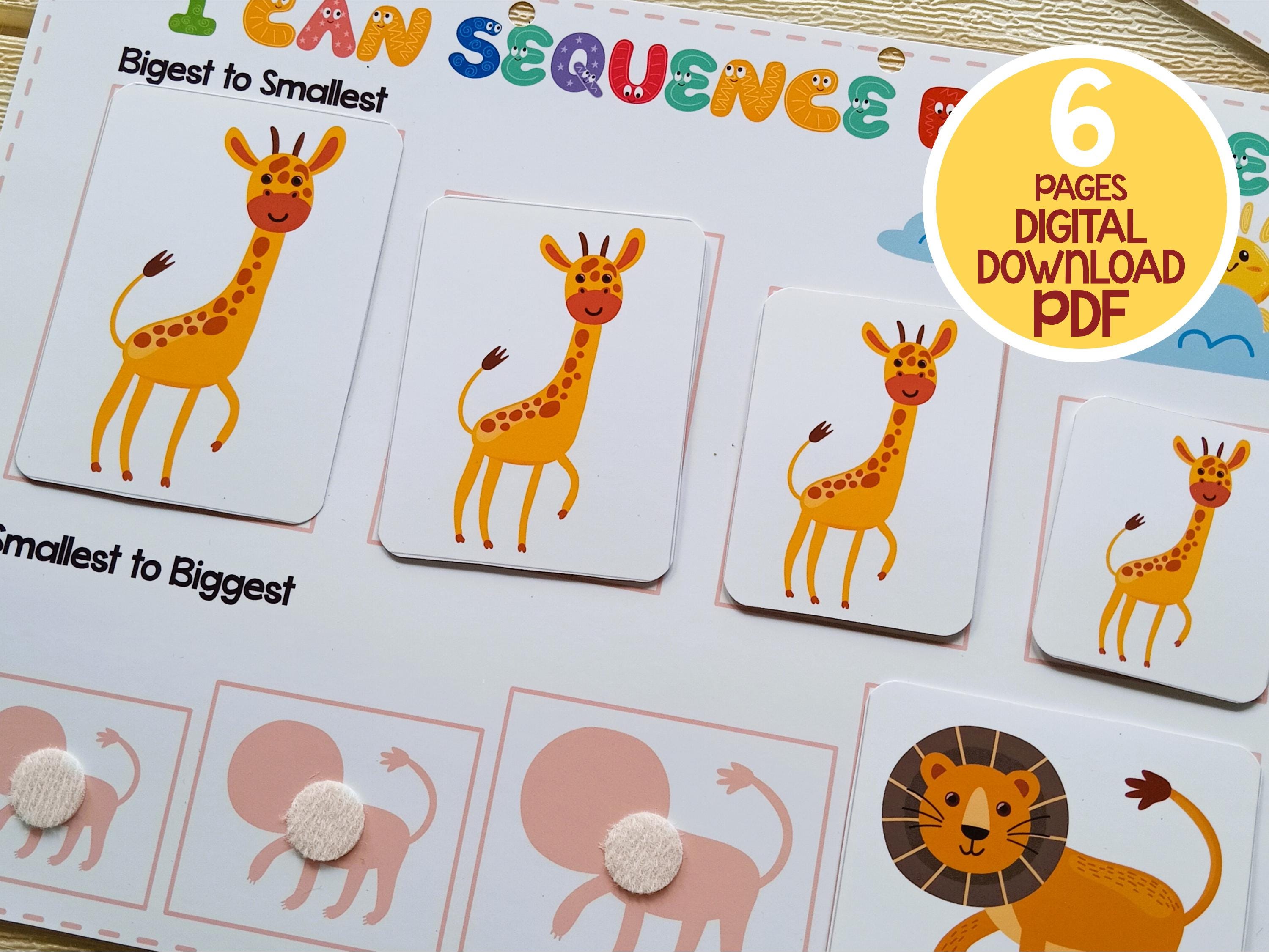 Size Sorting Activities, Sort by Size Binder, Toddler Busy Book ...