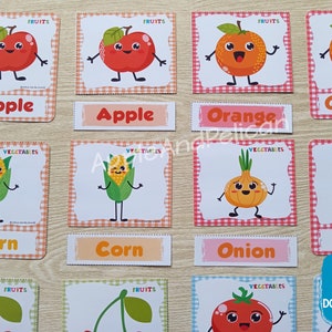 Fruits and Vegetables Sorting Toddler Activity, Printable Educational ...