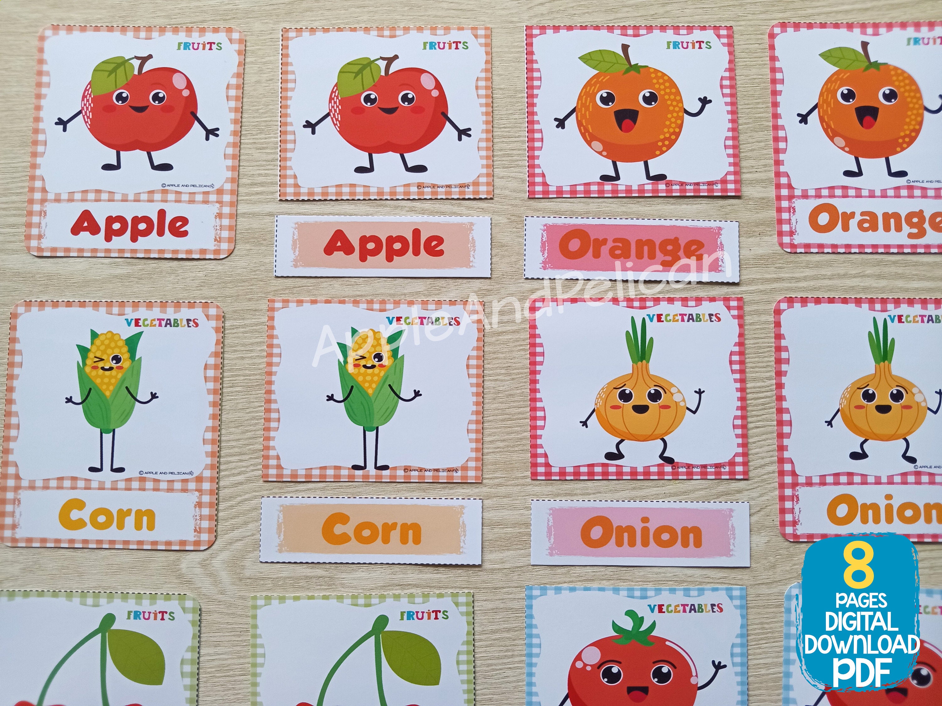 Fruits and Vegetables Sorting Toddler Activity, Printable Educational ...