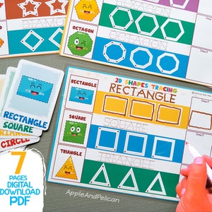 Shape Tracing Activity 2D Shapes Trace Worksheet, Printable Homeschool ...