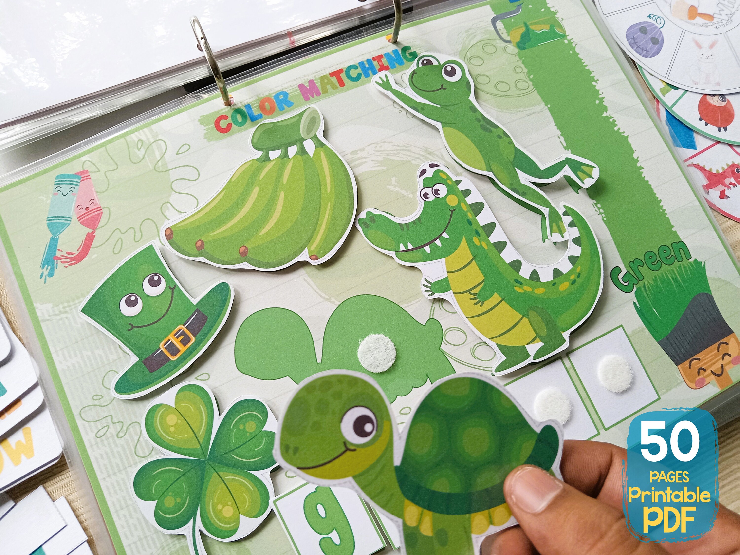 Color Sorting Busy Book Personalized Toddler Learning Binder Printable ...