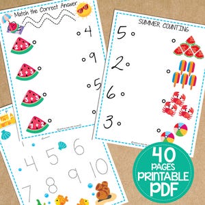 Summer Printable Kid Activity Preschool Packet, Printable Preschool ...