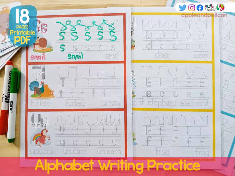 Beginning Sounds Practice Busy Binder Alphabet Writing - Etsy