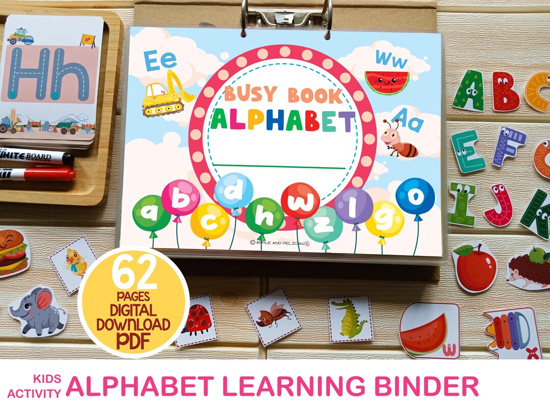 Alphabet Busy Book Toddler Busy Binder, Printable ABC Learning Binder ...
