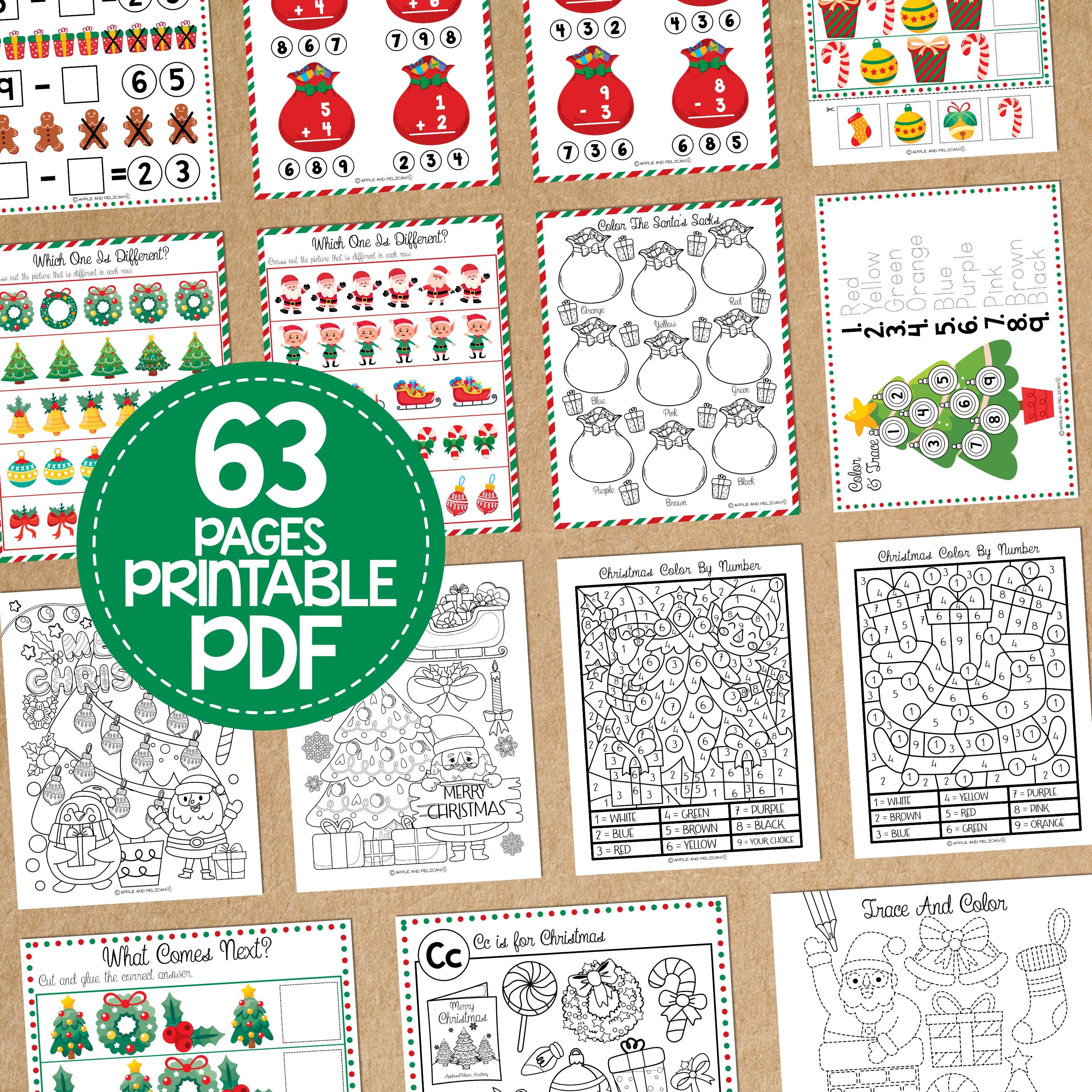 Christmas Kid Activity Preschool Packet, Printable Kindergarten ...