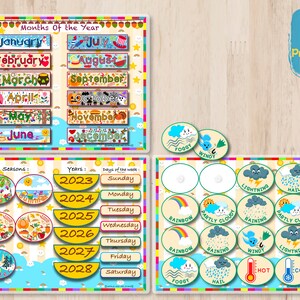 Kids Perpetual Calendar Circle Time Printable Kids Calendar - Etsy