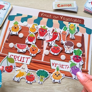 Fruits and Vegetables Sorting Toddler Activity, Printable Educational ...