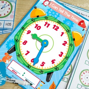 Learn to Tell Time Printable Educational Clock, Kids Printable Clock ...