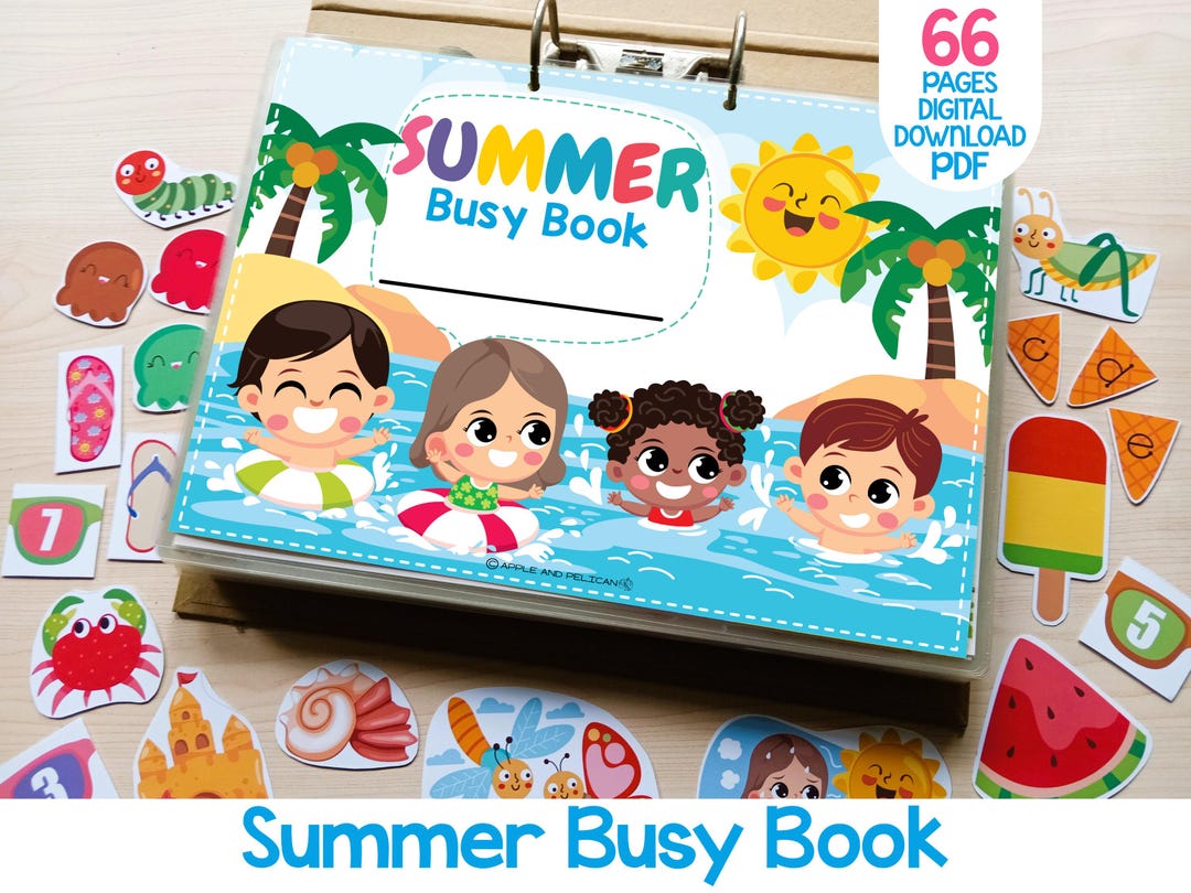 Summer Busy Book, Preschool Learning Binder, Toddler Activity (digital ...
