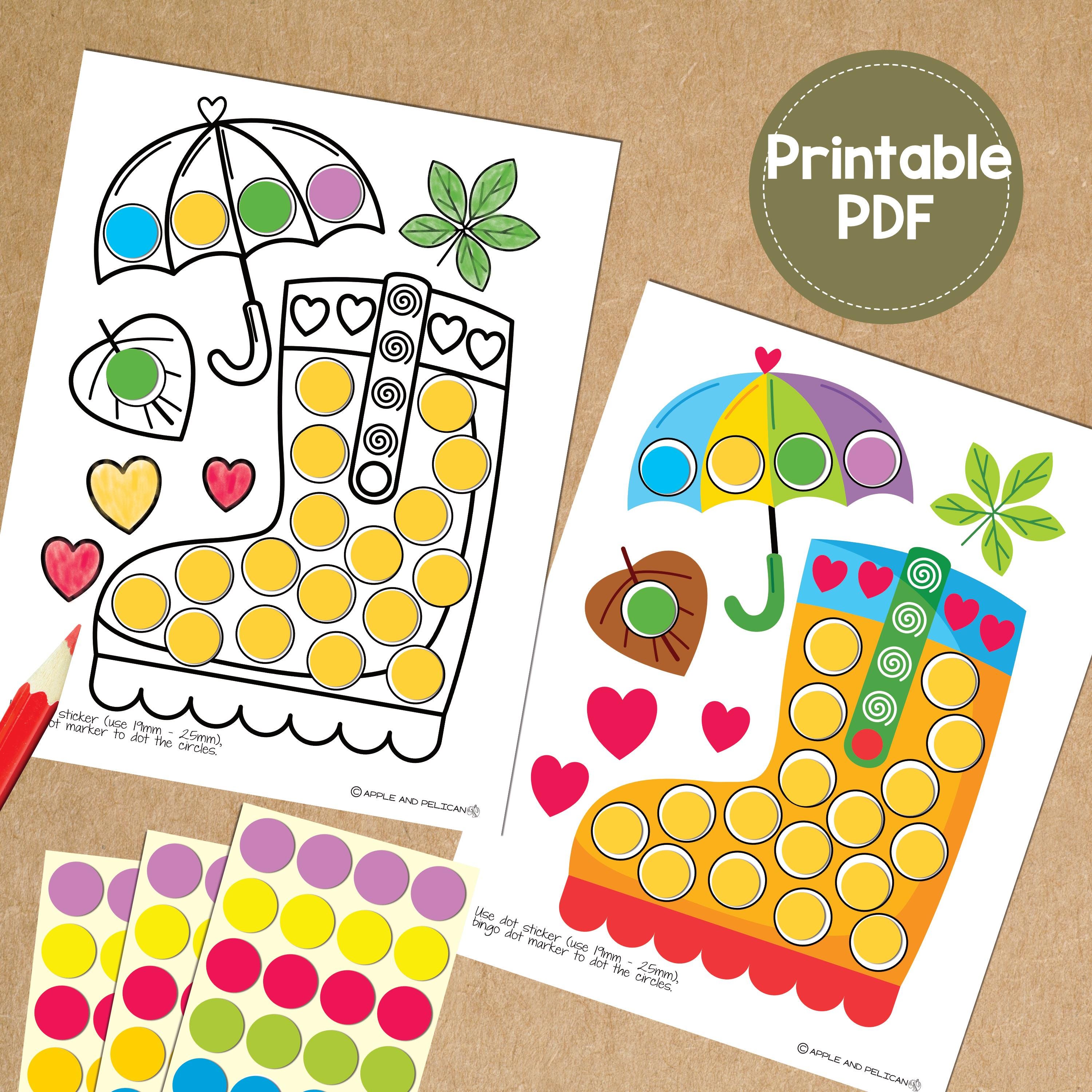 Fall Do a Dot Marker Coloring Pages for Kids, Do A Dot Activity, Autumn ...
