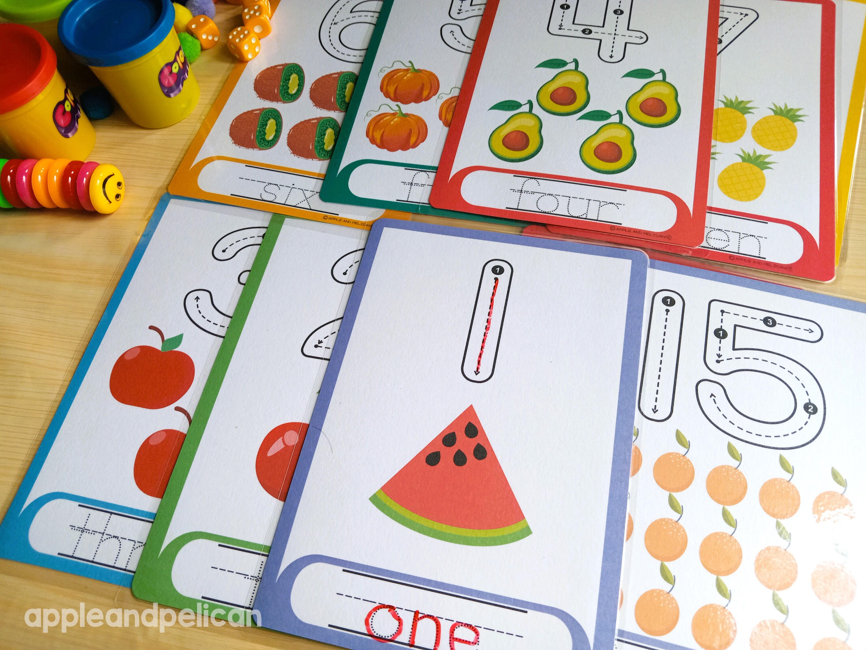 Preschool Number Flashcards, Number Play Dough Mats, Number 1-20 ...