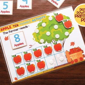 Ten Frames Counting Activity Printable, Early Math Activity, Learn to ...