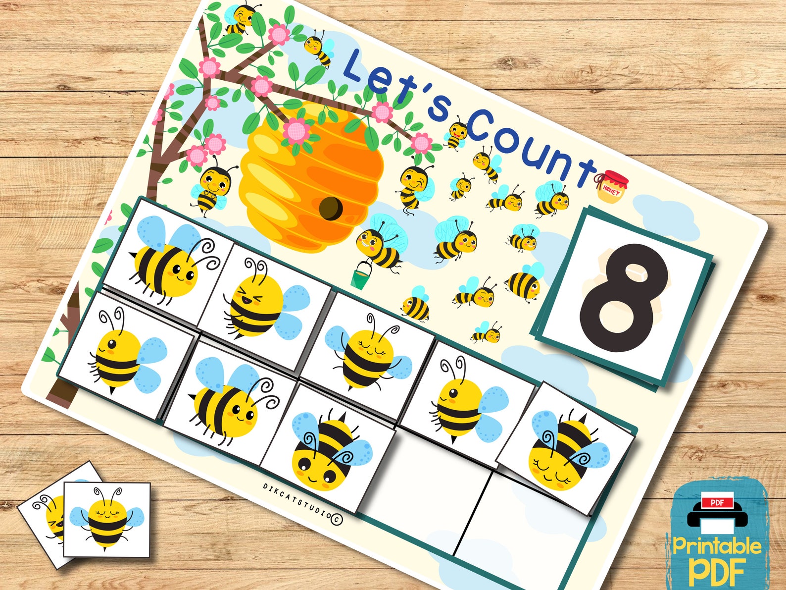 Toddler Count and Match Numbers 1 to 10 Activity Worksheet, Math ...