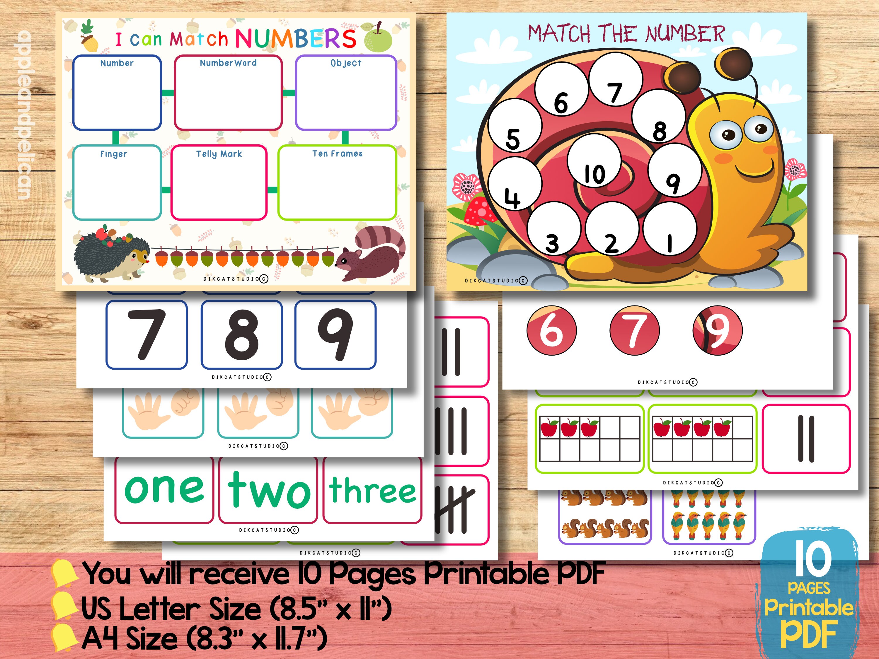 Printable Numbers 1-10 Matching Activity, Counting Activity Worksheets ...