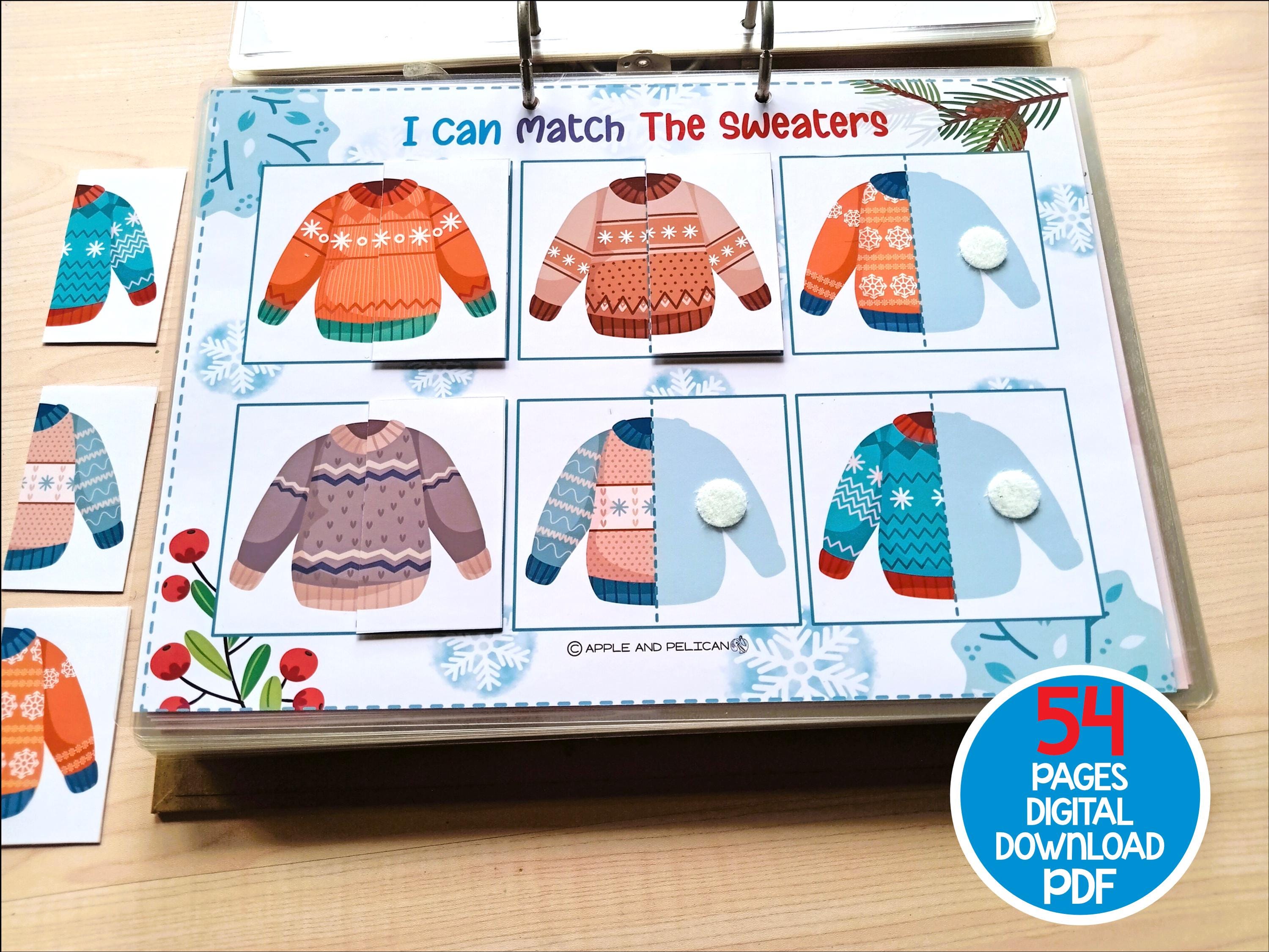 Winter Busy Book Printable, Preschool Learning Binder, Toddler Kids ...