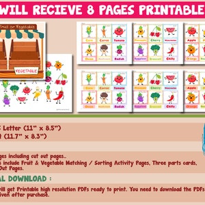 Fruits and Vegetables Sorting Toddler Activity, Printable Educational ...