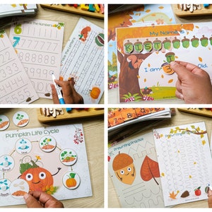 Fall Busy Book Printable Autumn Busy Binder, Toddler Fall Learning ...