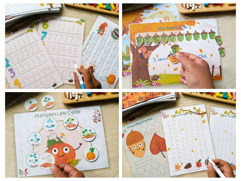 Fall Busy Book Printable, Autumn Busy Binder, Toddler Learning Binder ...