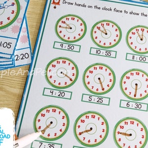 Learn to Tell Time Printable Educational Clock, Kids Printable Clock ...