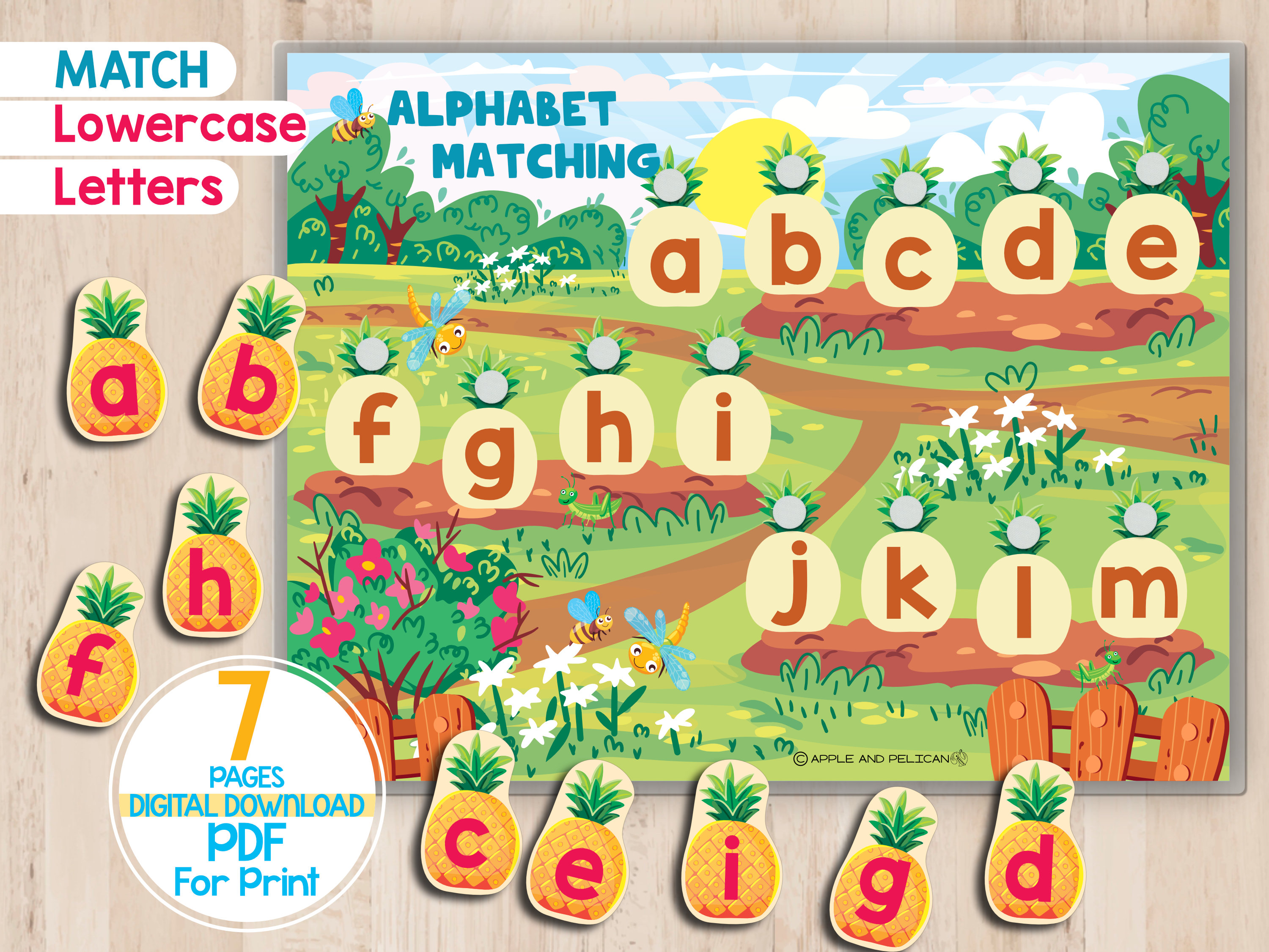 Alphabet Letter Matching Activity Printable, Uppercase & Lowercase ABC ...